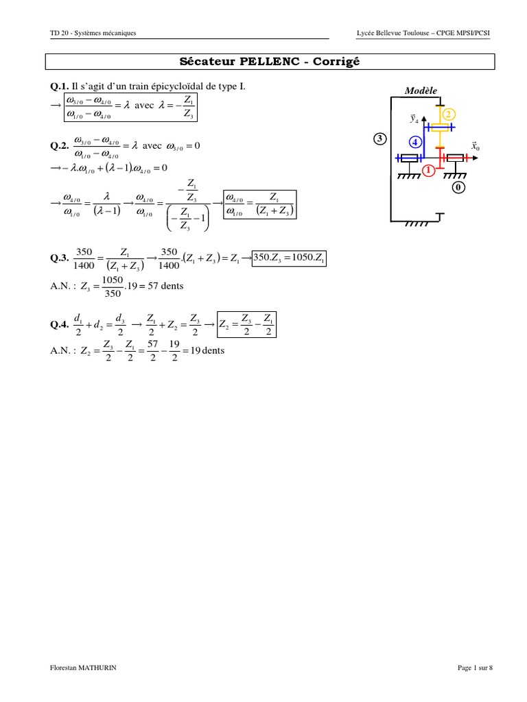 TD20 Correction | PDF | Mécanique | Ingénierie mécanique