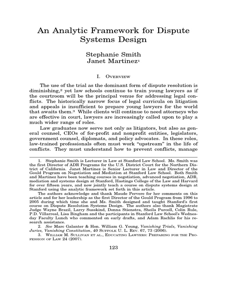 Analytic Framework For Dispute Systems D | PDF | Kaiser Permanente ...