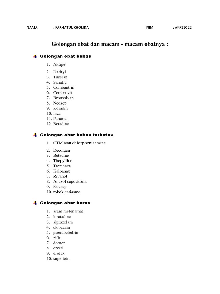 Golongan Obat | PDF | Pengembangan Diri
