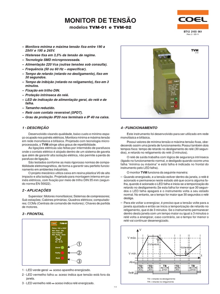 Boletim Tecnico Tvm 01 Tvm 02 Rev 3 Pdf Relé Diodo Emissor De Luz