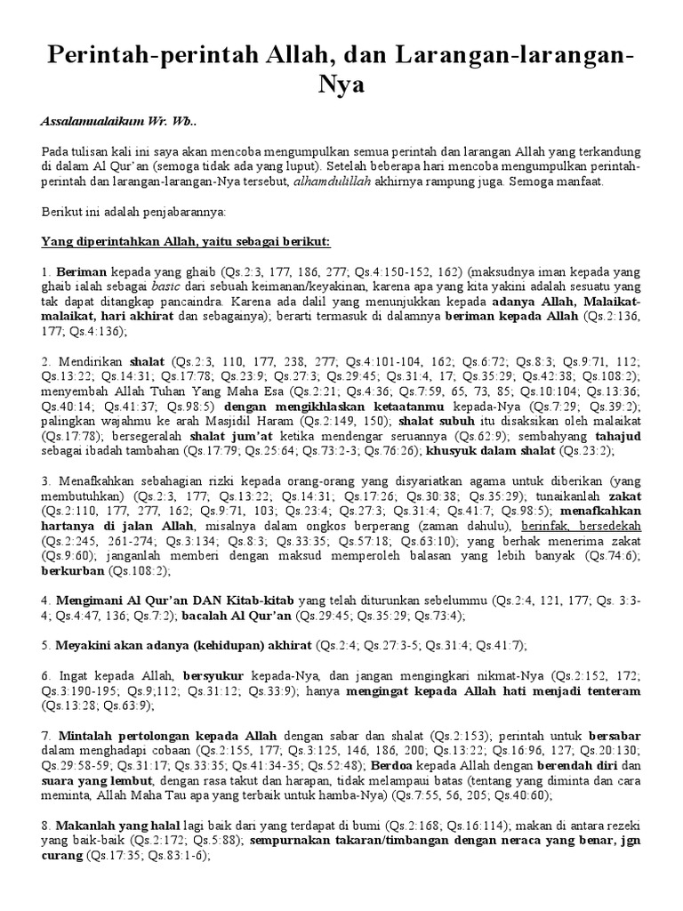 Ayat-Ayat Perintah Dan Larangan | PDF