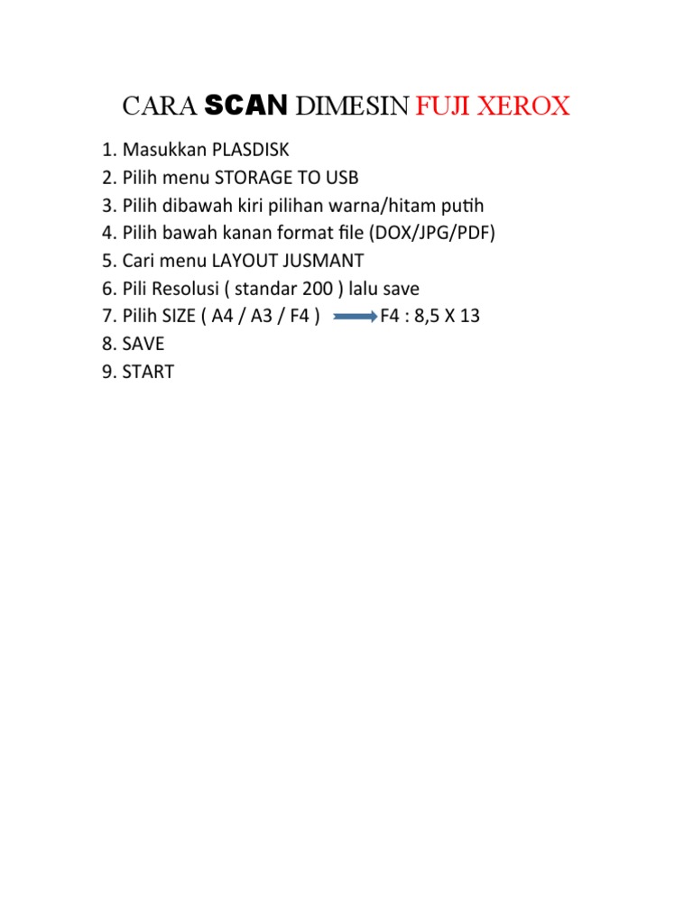 Cara Scan di Mesin Fuji Xerox | PDF | Olahraga & Rekreasi