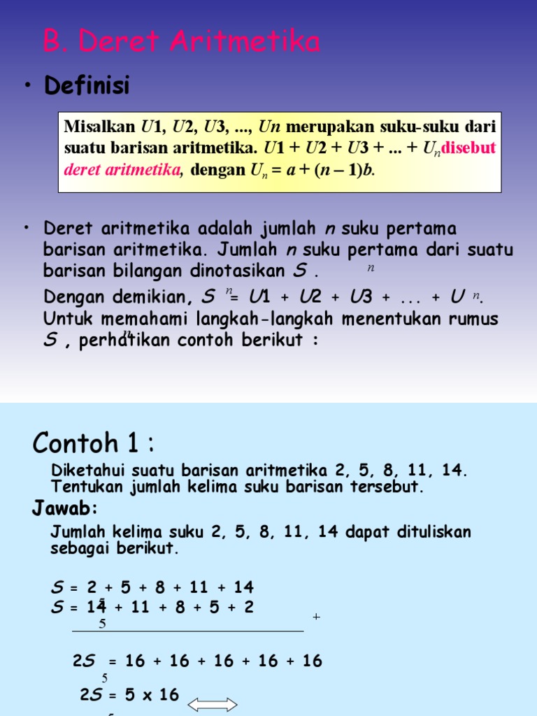 Rumus Deret Aritmetika & Contoh | PDF | Metode & Bahan Ajar