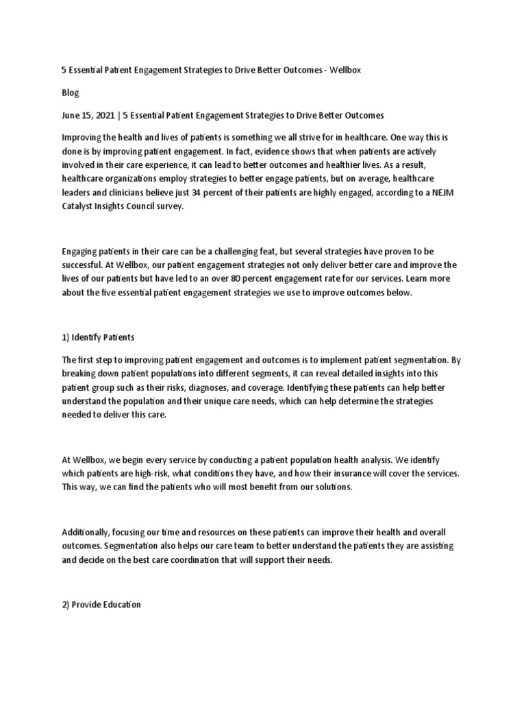 5 Essential Pat | PDF | Patient | Health Care