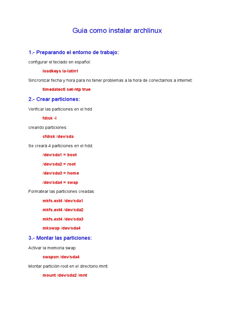 Guia Como Instalar Archlinux | PDF | Software del sistema | Almacenamiento de datos de la ...