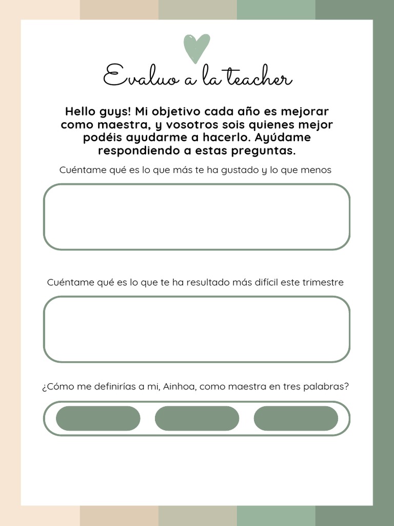 Evaluación Teacher | PDF