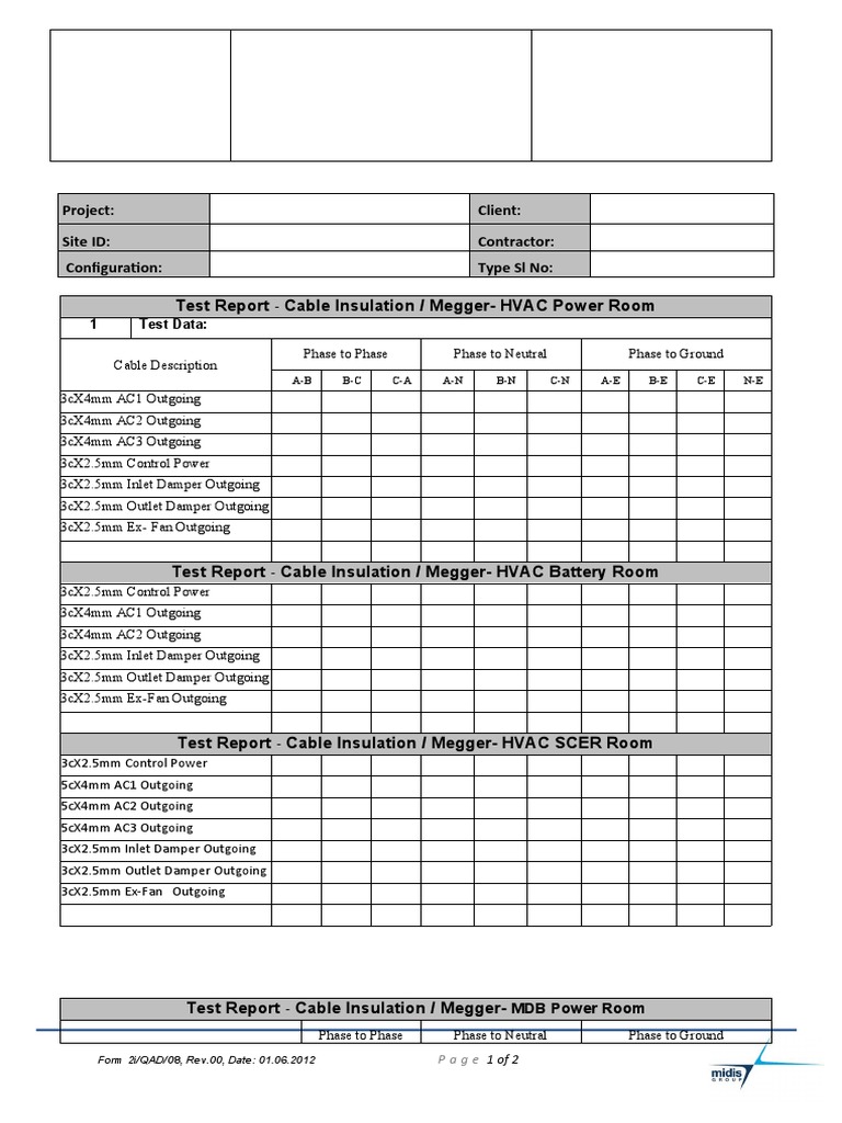 Meger Test Report | PDF | Electrical Engineering | Building Engineering