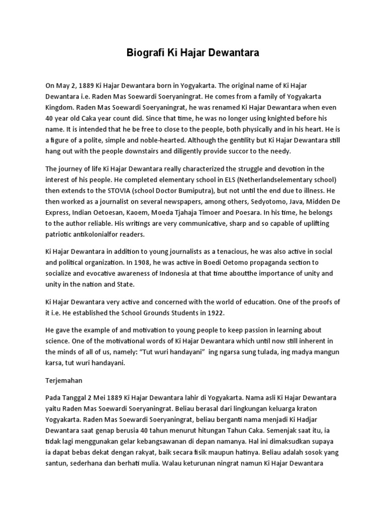 Biografi Ki Hajar Dewantara | PDF | Java | Indonesia