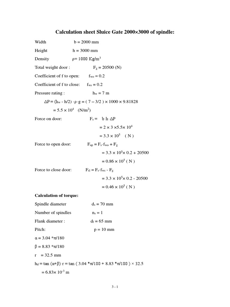 Calculation-Spindle 2000X3000g-2 | PDF | Applied And Interdisciplinary Physics | Quantity