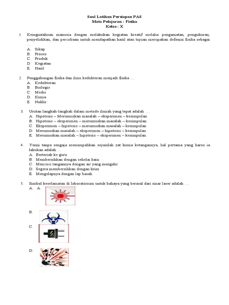 Persiapan PAS - Fisika | PDF | Metode & Bahan Ajar