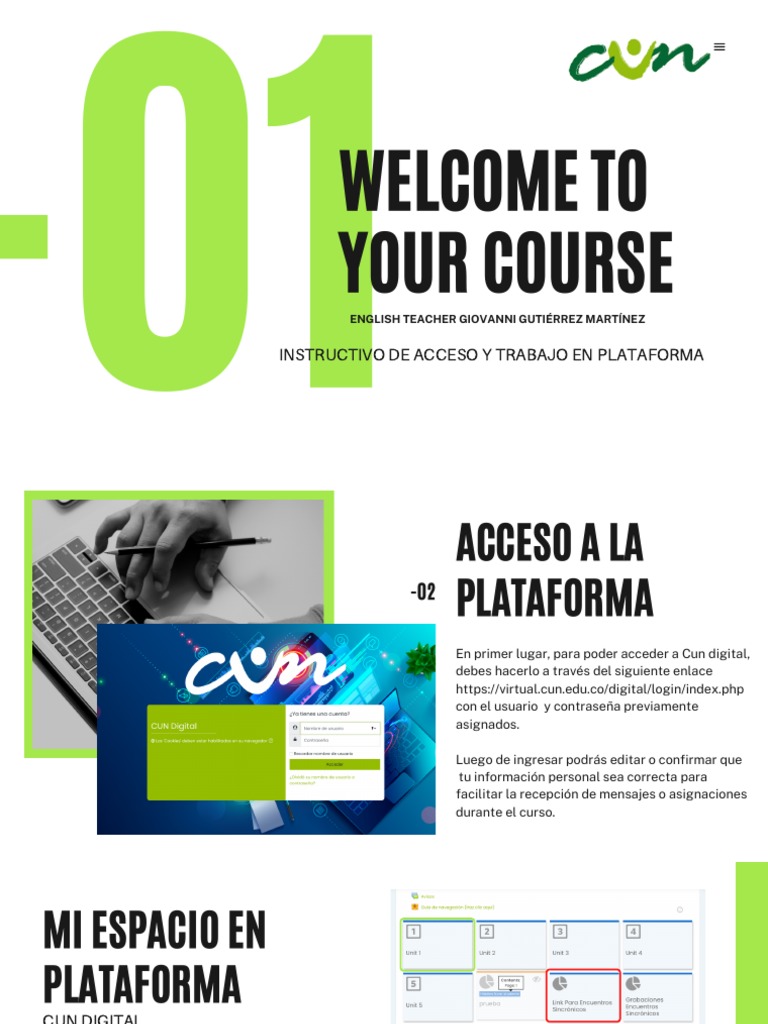 Instructivo de Acceso y Trabajo en Plataforma CUN DIGITAL | PDF | Aprendizaje | Ciencia cognitiva