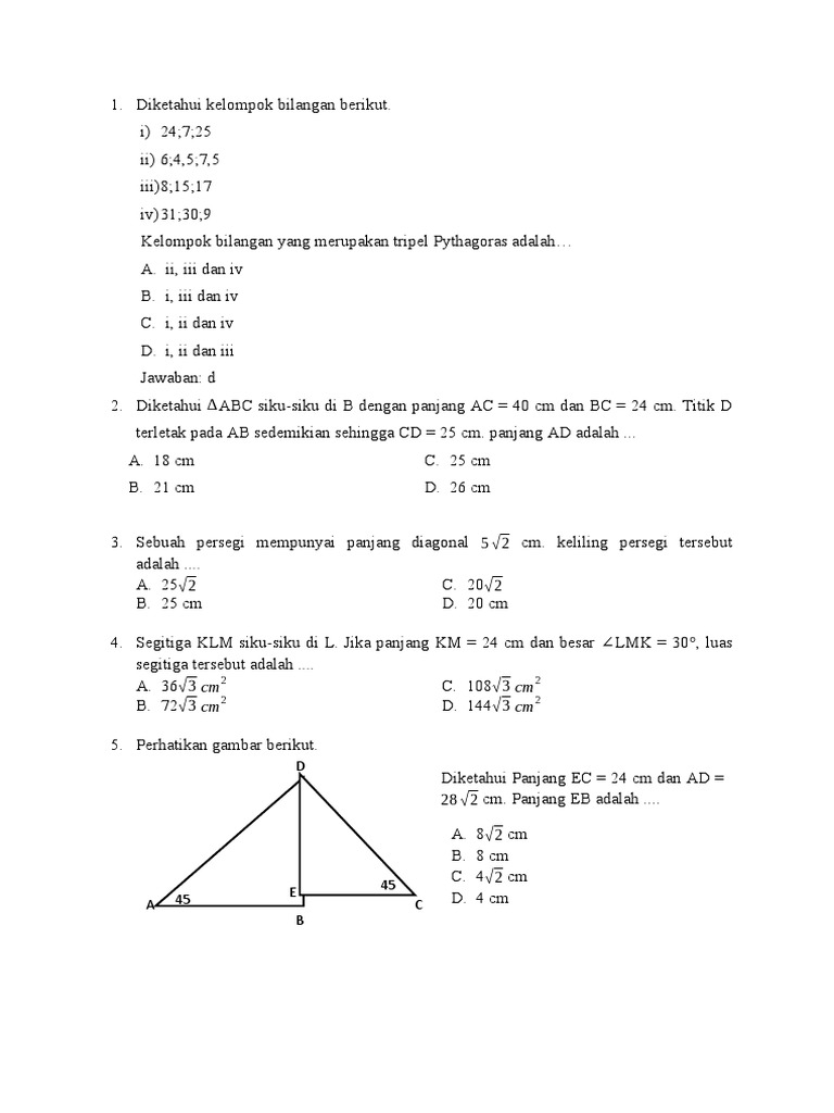 Revisi Soal Pas Kelas 8 2022 | PDF