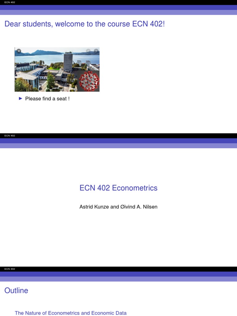 Lecture 1 Introduction To Econometrics Pdf Econometrics Dependent And Independent Variables 2762