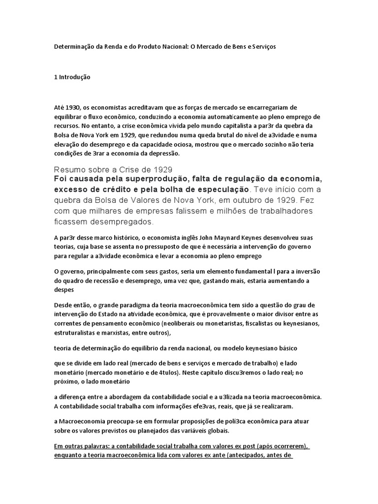 Determinação Da Renda e Do Produto Nacional | PDF | Macroeconomia ...