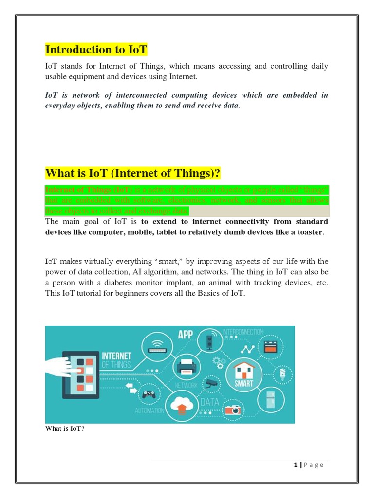 Introduction To IoT | PDF | Internet Of Things | Computer Network