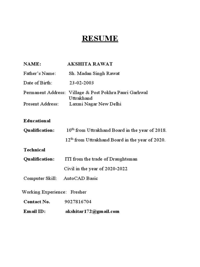 Akshita Rawat Cv Pdf