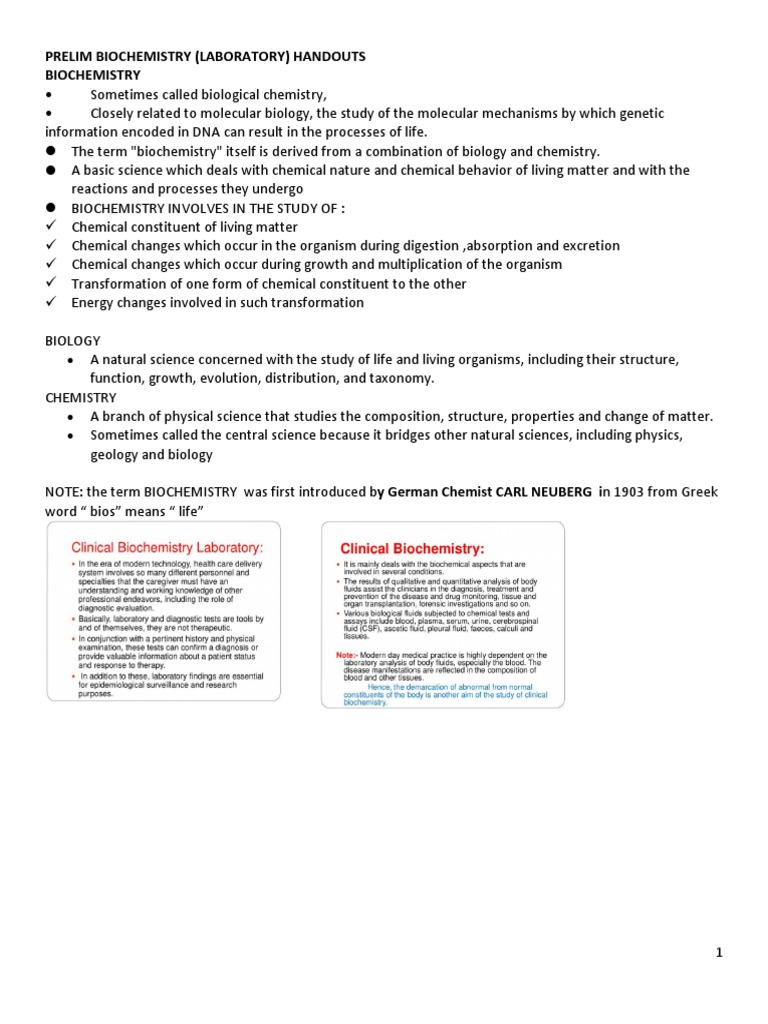 Biochem. Lab (Handouts) | PDF | Solubility | Chemical Polarity