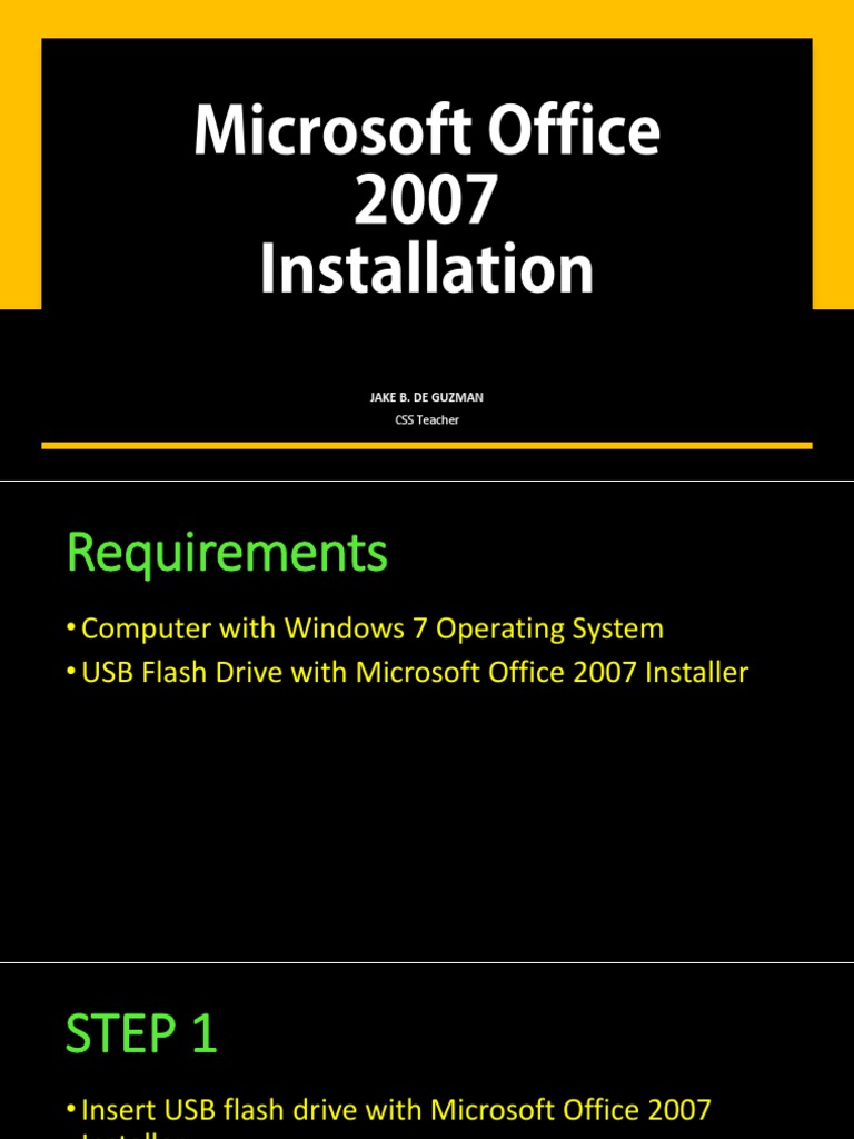 MS Office 2007 Installation Procedures | PDF