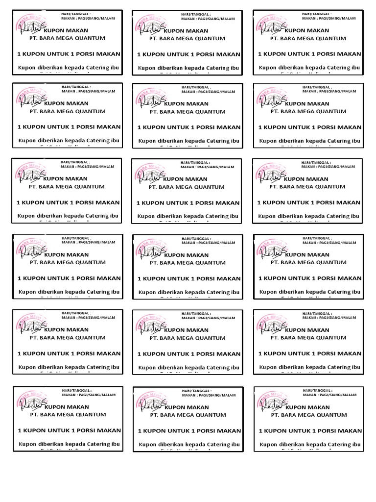 Kupon Makan | PDF