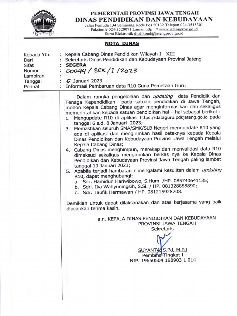 Pembaruan Data R10 untuk Sekolah | PDF