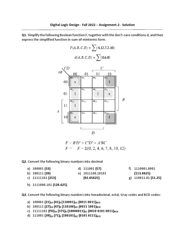 Assignment2 Solution | PDF | Binary Coded Decimal | Mathematical Notation