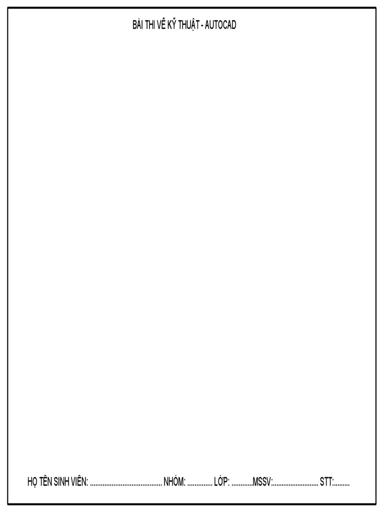 Mẫu Giấy Thi VKT-Autocad | PDF