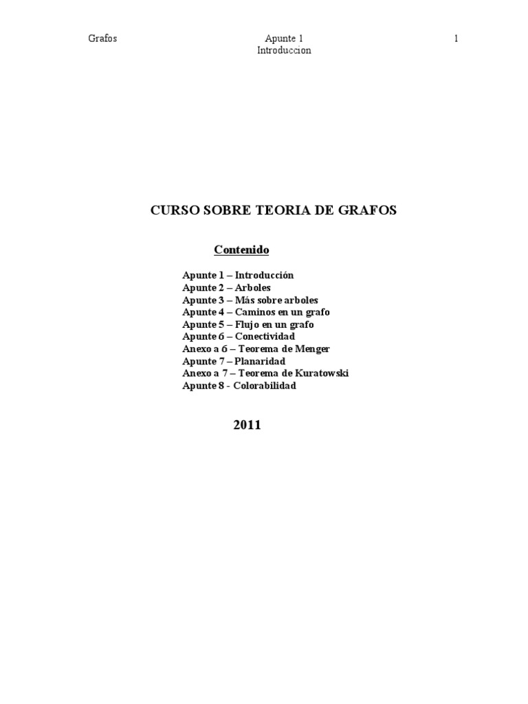 Grafo 1 | PDF | Teoría de grafos | Matemáticas discretas