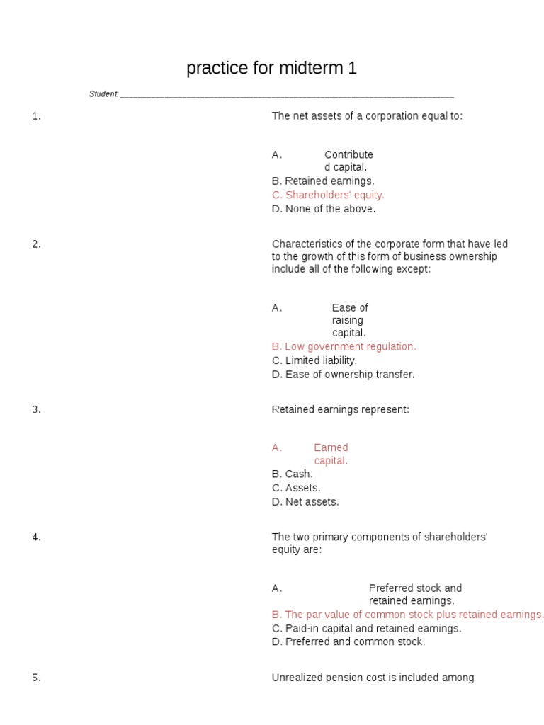 Practice For Midterm 1 | PDF | Stocks | Dividend