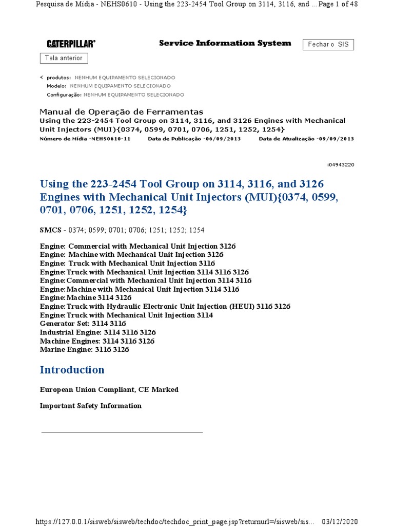 Sincronismo 3114 3116 3126 | PDF | Fuel Injection | Screw