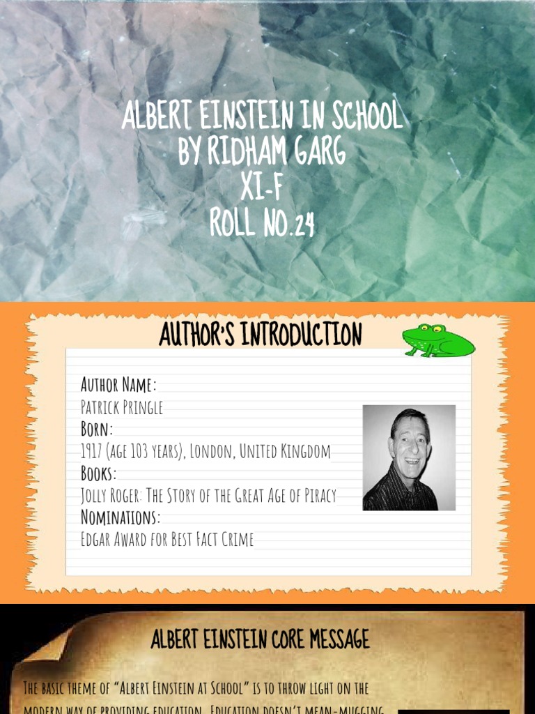 Albert Einstein in School - by Ridham Garg Xi-F | PDF | Albert Einstein Albert Einstein in School - by Ridham Garg Xi-F | PDF | Albert Einstein