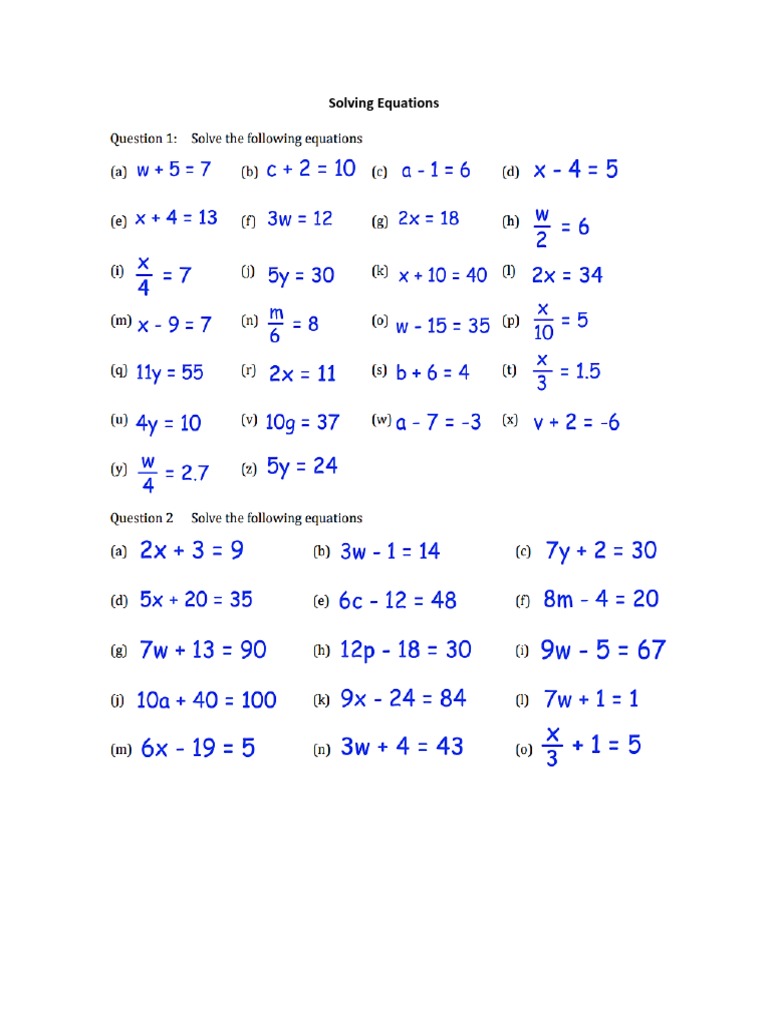 Solving Equations | PDF