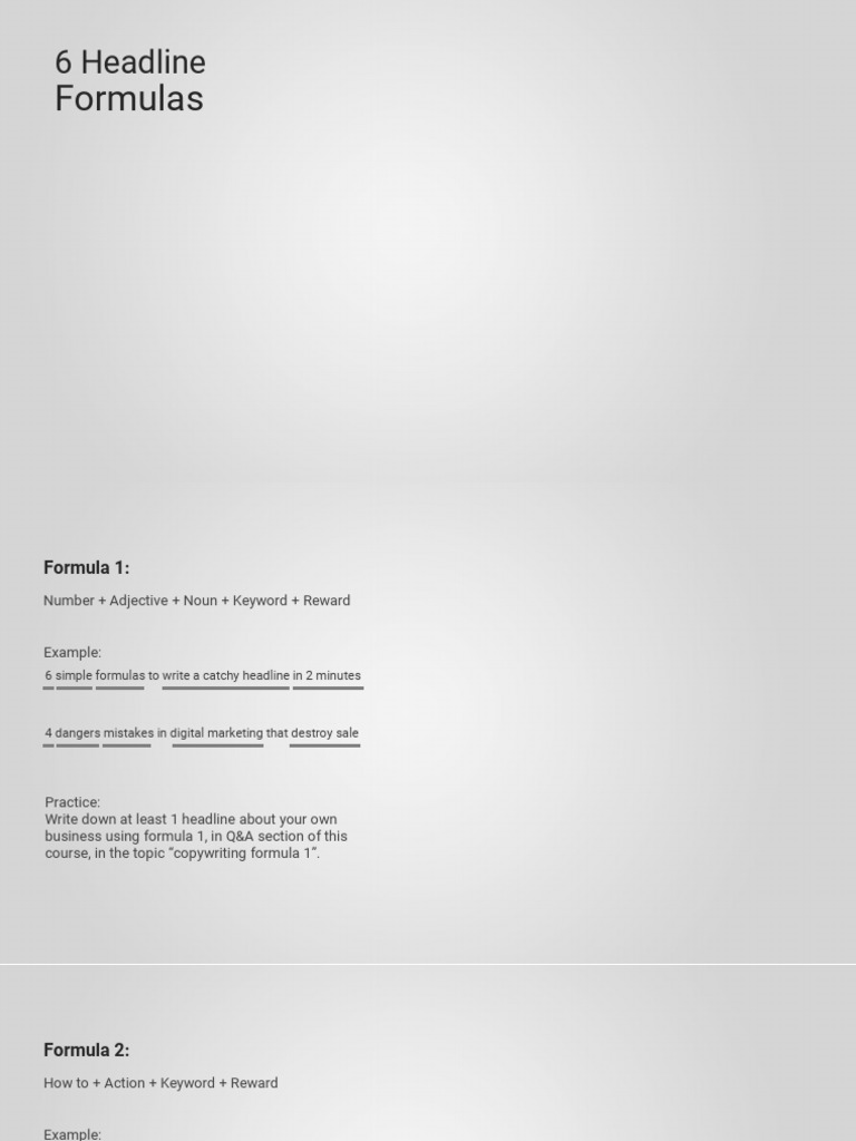 6 Headline Formulas | PDF