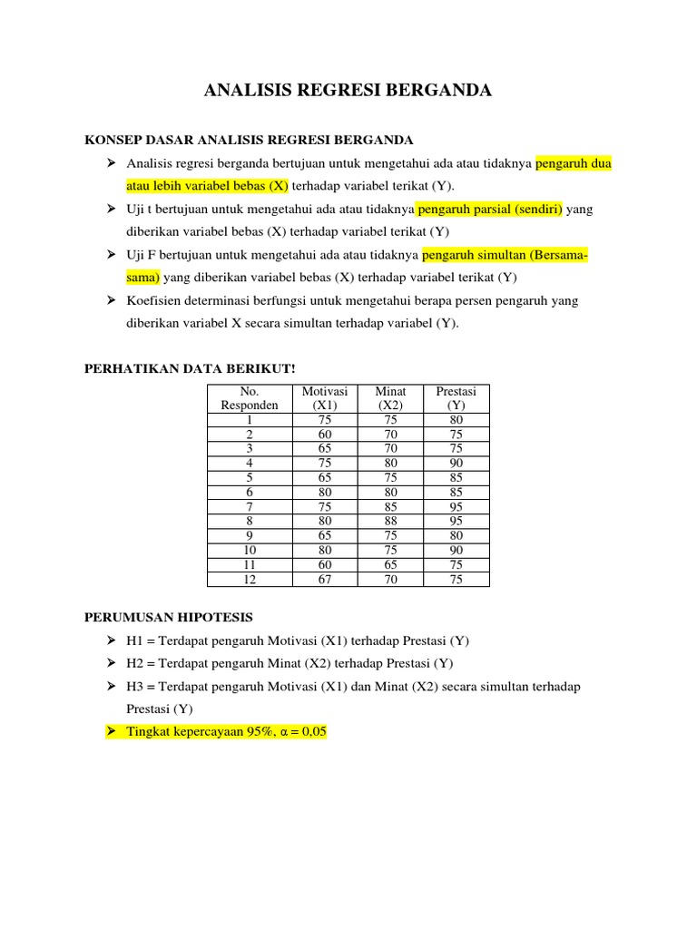Materi Analisis Regresi Linear Berganda | PDF