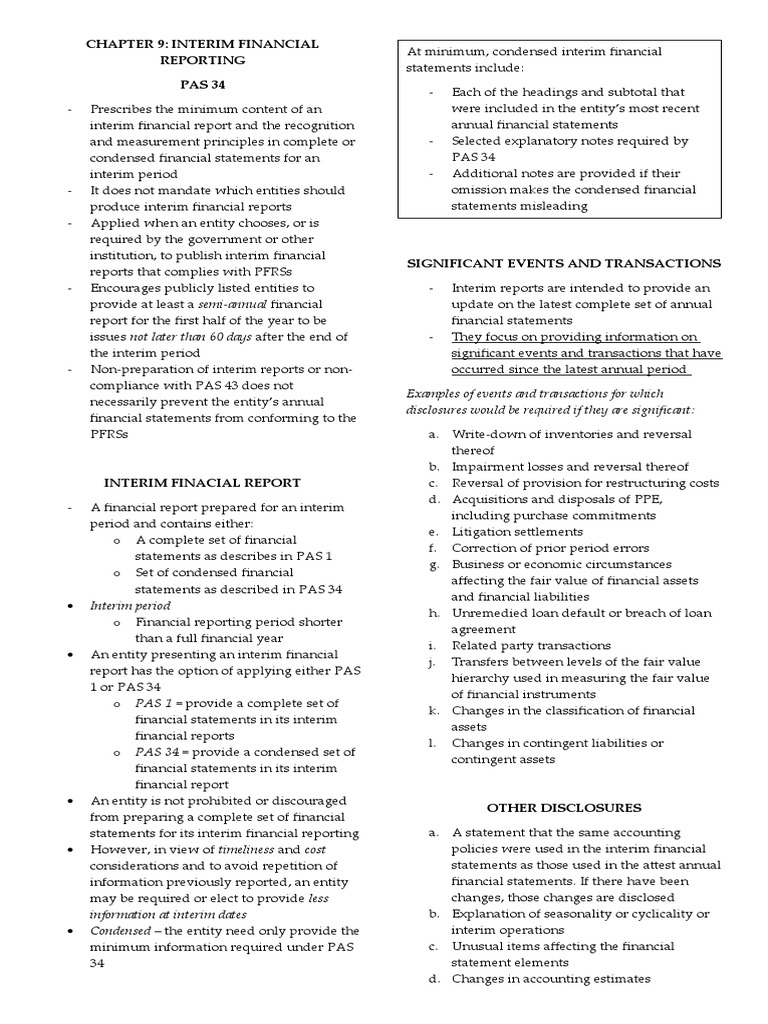 Ias 34 | PDF | Financial Statement | Fair Value