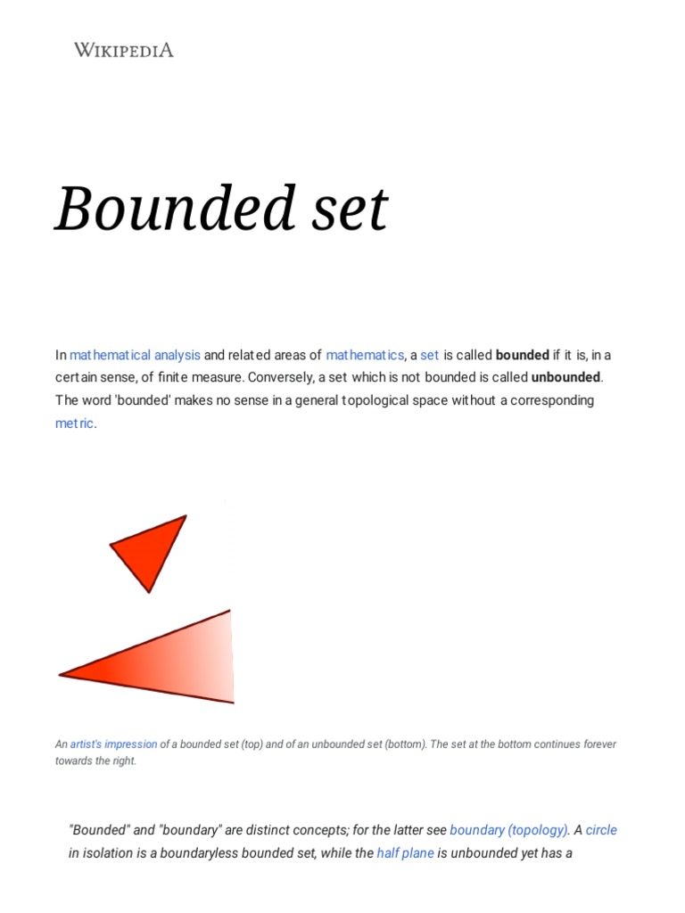 Bounded Set | PDF | Functional Analysis | Functions And Mappings