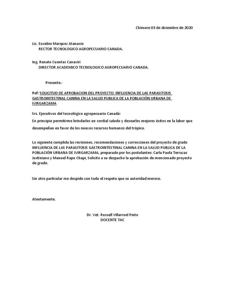 Solicitud de Aprobación | PDF