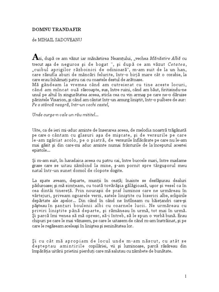 Domnu Trandafir Mihail Sadoveanupdf - Compress | PDF