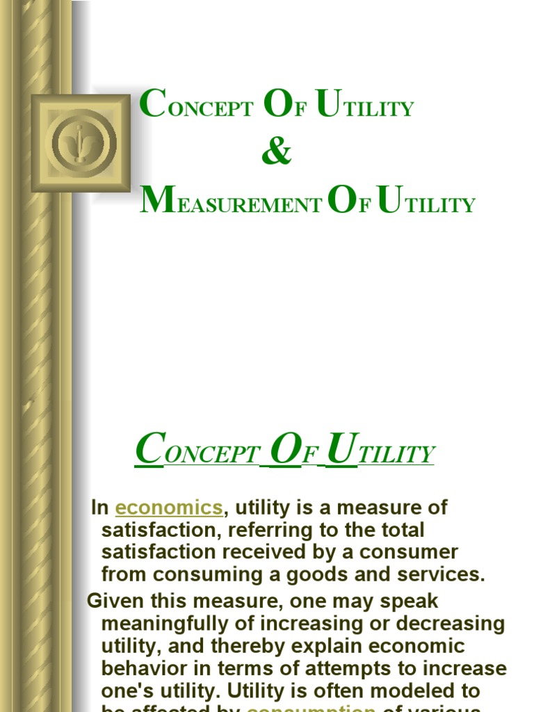 CH - 3 Concept of Utility | PDF | Utility | Marginal Utility