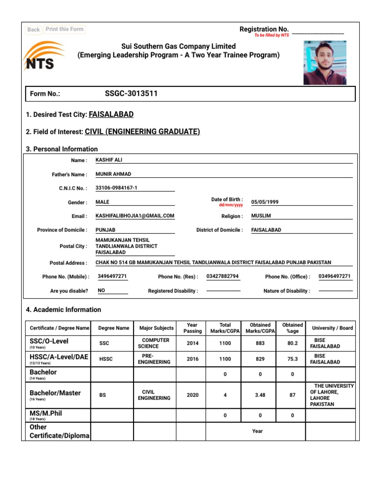 NTS Test Fee and Application Details | PDF | Fee | Banks