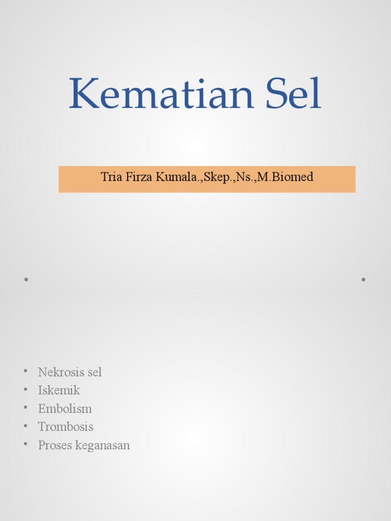 Kematian Sel Dan Jaringan Pdf