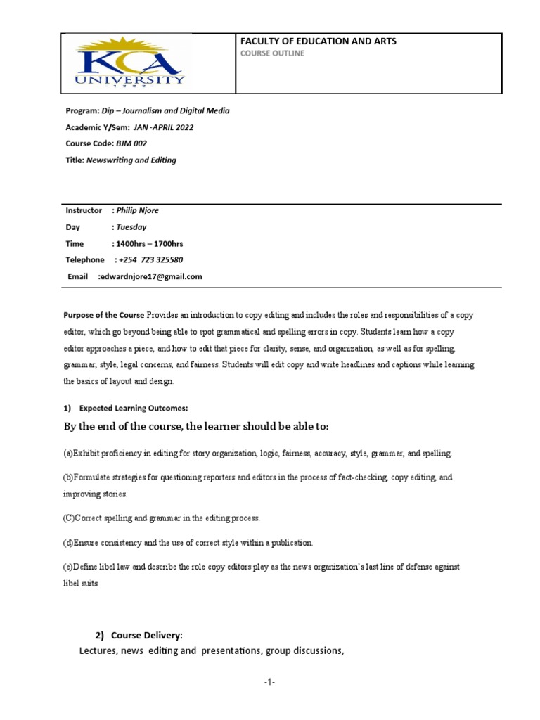 News Writing and Editing DC 002 | PDF | News | Editing