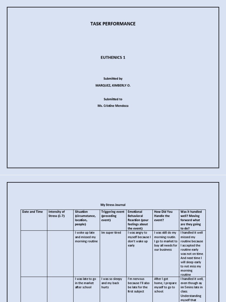 Task Performance Euthenics Pdf Psychology Psychological Concepts