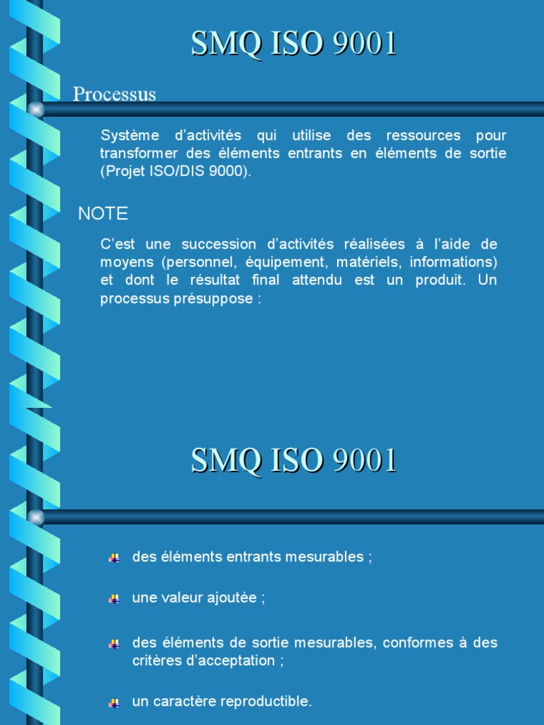 Approche Processus en SMQ ISO 9001 | PDF | Système de management de la ...