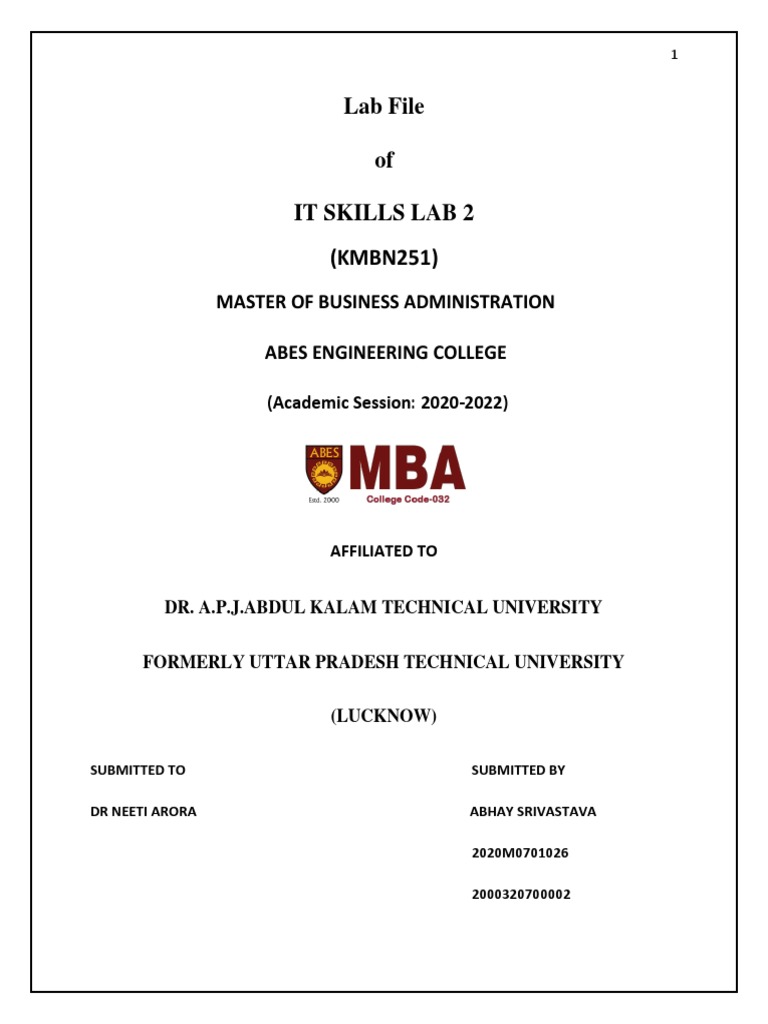Abhay IT Skill Lab 2-1 | PDF