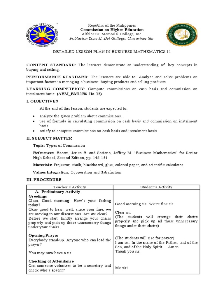 LP1 Math SMarlo 2 | PDF | Sales | Business