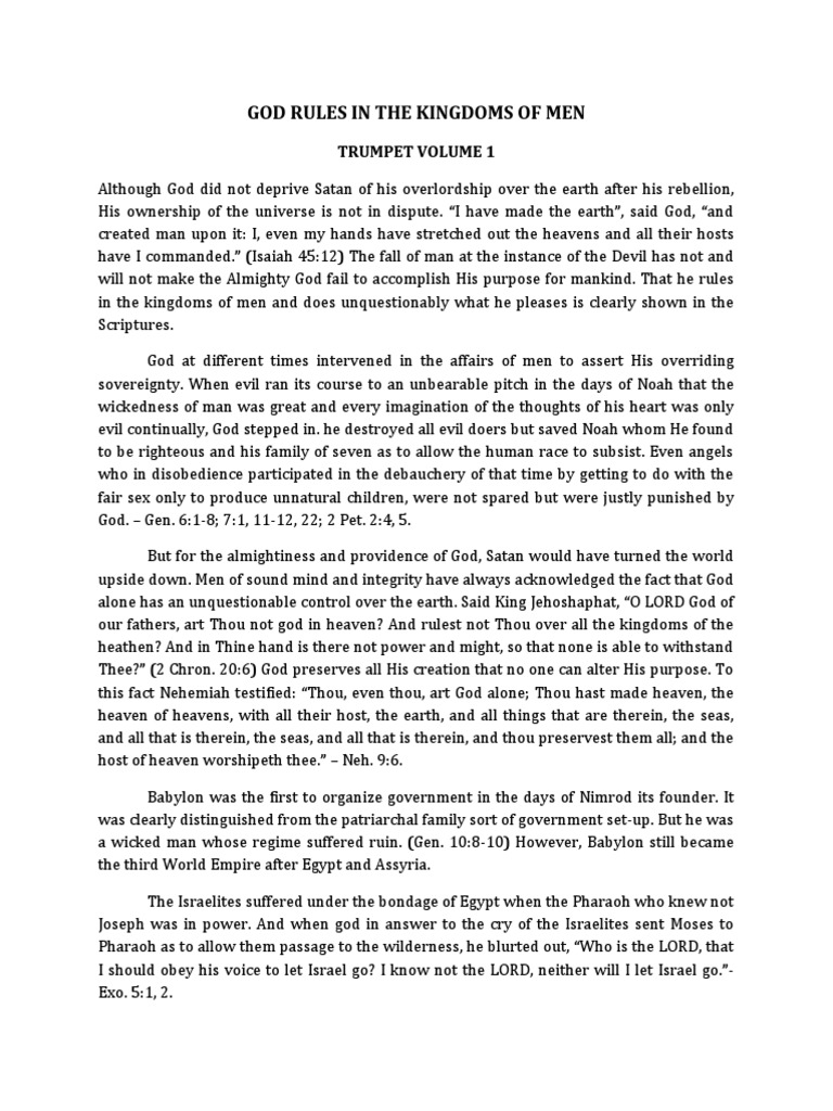 God Rules in The Kingdoms of Men | Download Free PDF | Bible Content ...
