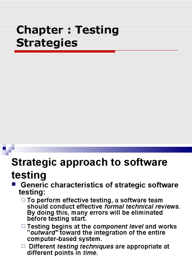 Chapter 9 Testing Strategies | PDF | Software Testing | Unit Testing Chapter 9 Testing Strategies | PDF | Software Testing | Unit Testing