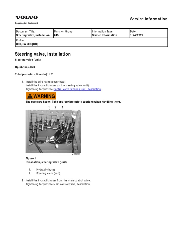 Steering Valve Installation Guide | PDF