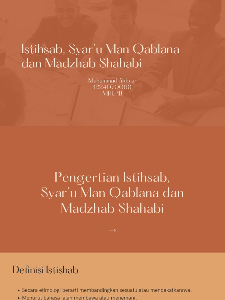 BAB 14 - Istishab, Syar'u Man Qablana Dan Madzhab Shahaby | PDF