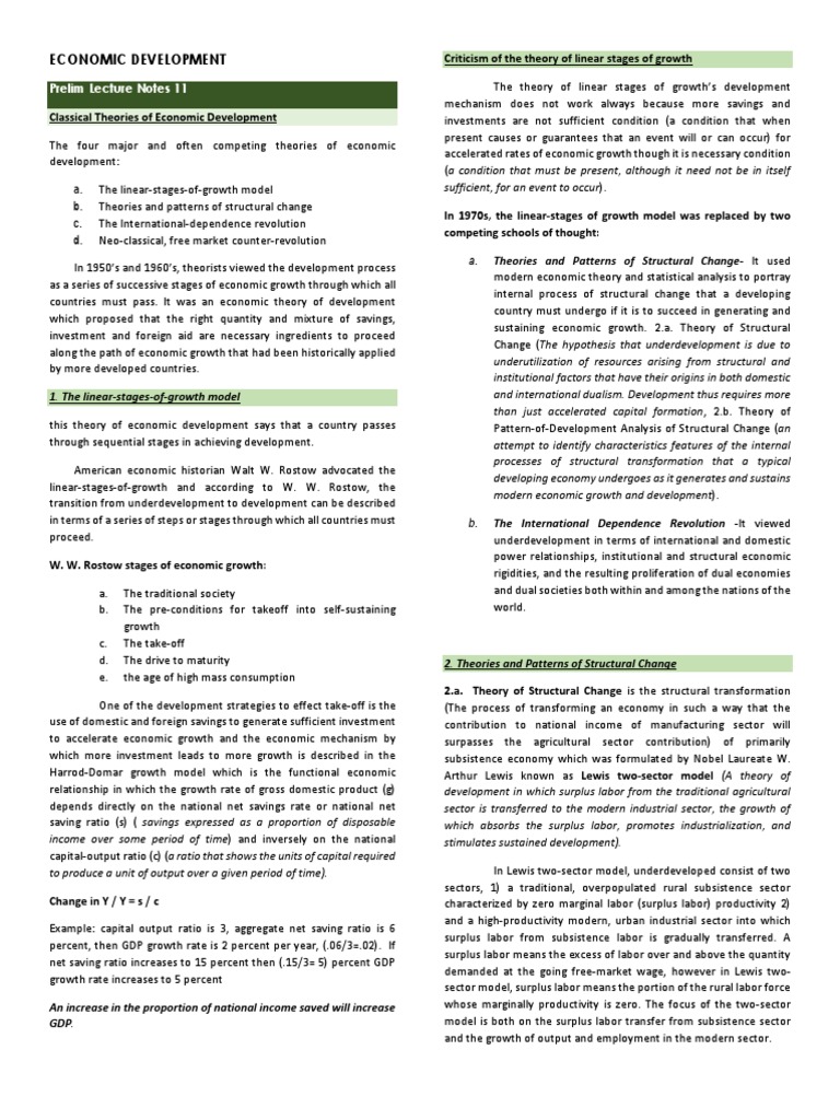 Classical Theories of Economic Development | PDF | Economic Growth ...